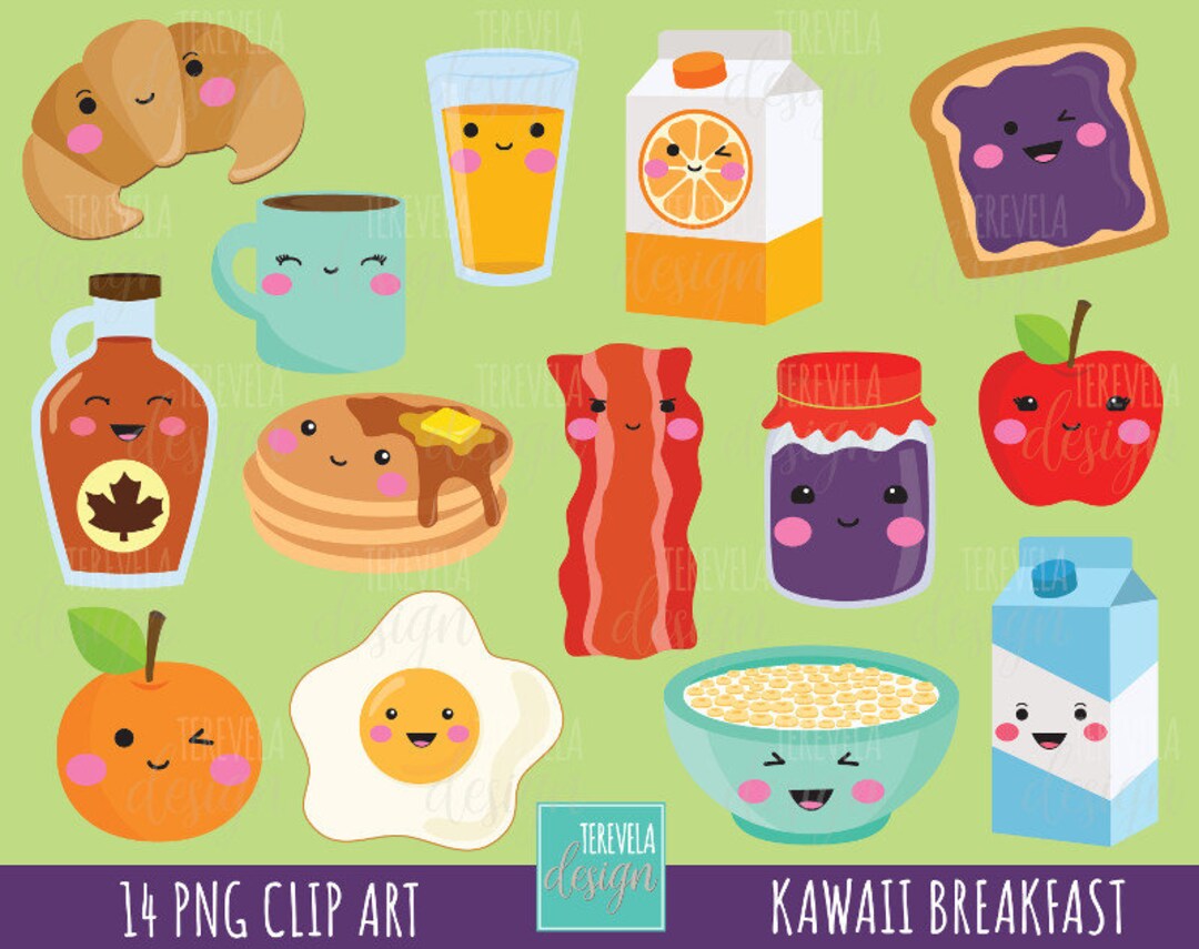 Breakfast Clipart, Food Clipart, Breakfast Graphics, Commercial Use ...
