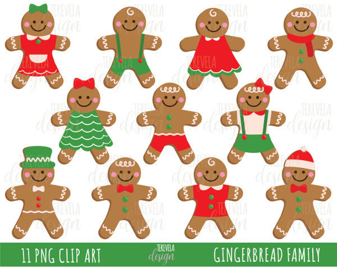 Ginger Cookies Christmas Cookies Clipart Christmas Clipart - Etsy