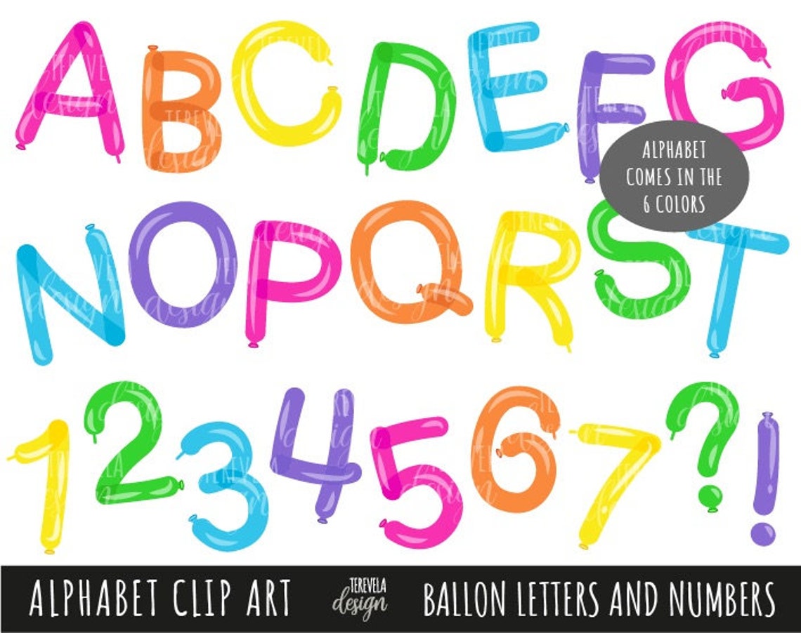 LETRAS DE GLOBO alfabeto de globos letras de globos clipart - Etsy México
