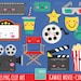 Kawaii MOVIE Clipart, Cinema Graphics, Film Clipart, Commercial Use ...