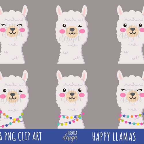 LLAMA Clipart Alpaca Clipart Commercial Use Lama Clipart - Etsy