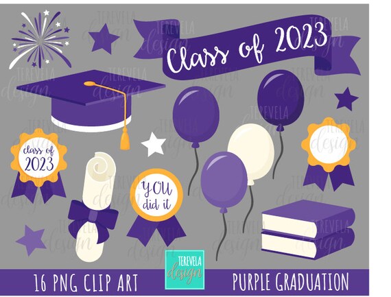 Purple Graduation Cap And Diploma