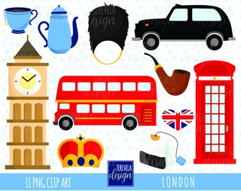 LONDON Clip Art Uk Graphics British Trip Commercial Use | Etsy