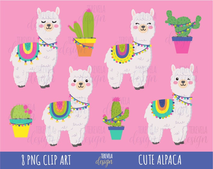 ALPACA Clipart Llama Clipart Commercial Use Lama Clipart - Etsy
