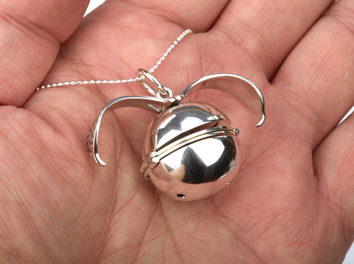 Sterling Silver Ball Locket With Phototwo Photo - Etsy