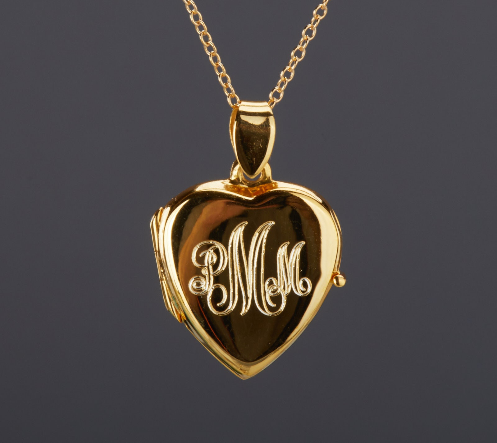 Custom Engrave Gold Heart Photo Locket,personalized Rose Gold Locket ...