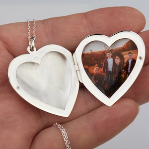 Very Large Sterling Silver Puff Heart Locket With Photo,custom Engrave ...