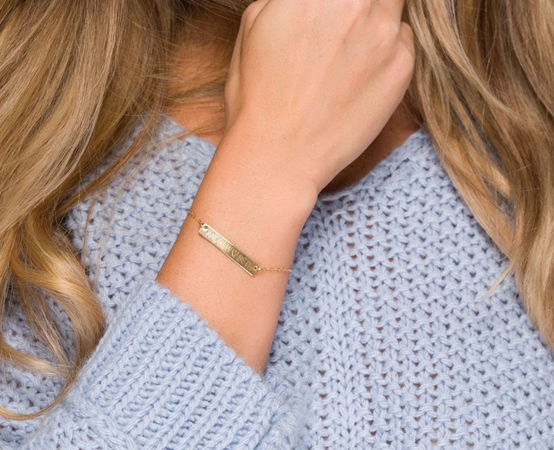 Personalized Perfect Bar Bracelet for Names,silver or Gold or Rose Gold ...
