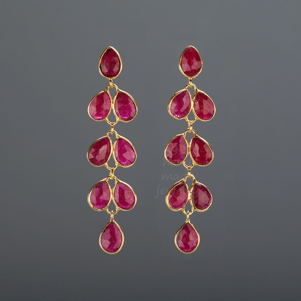 Red Ruby Earrings - Etsy