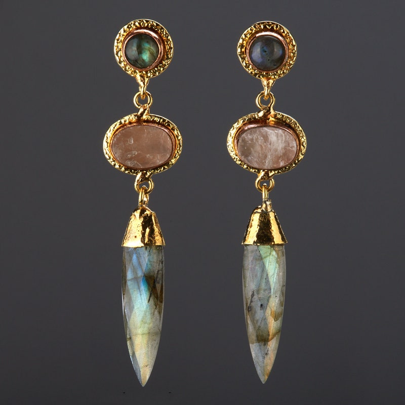 Three Tier Stone Necklace - Etsy