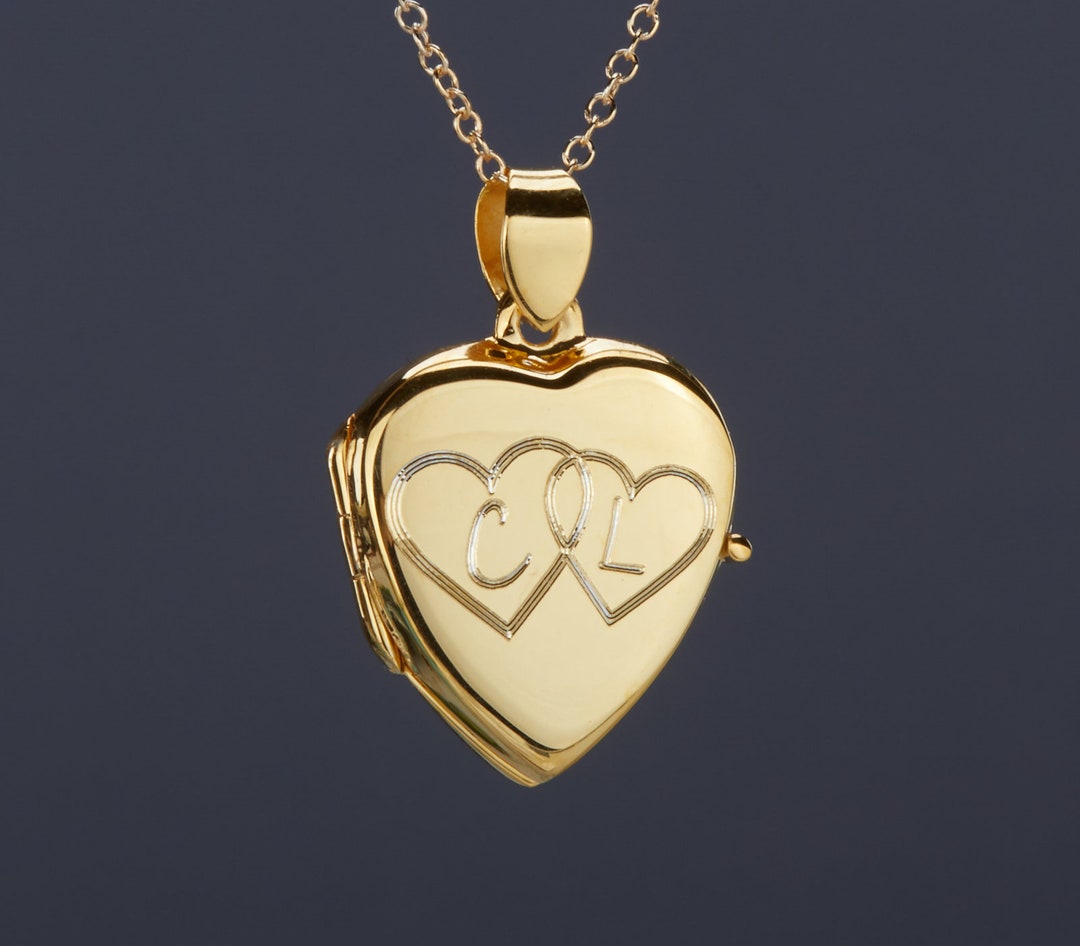 Custom Engrave Gold Heart Photo Locketpersonalized Rose Gold - Etsy