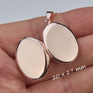 Large Pink Gold Plated Sterling Silver Oval Locket With Photo,custom ...