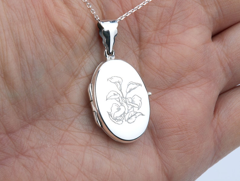 Engraved Sterling Silver Locketoval Photo Locket - Etsy