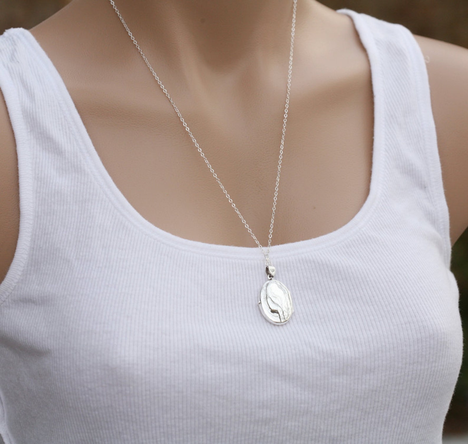 Engraved Sterling Silver Locketoval Photo Locket | Etsy