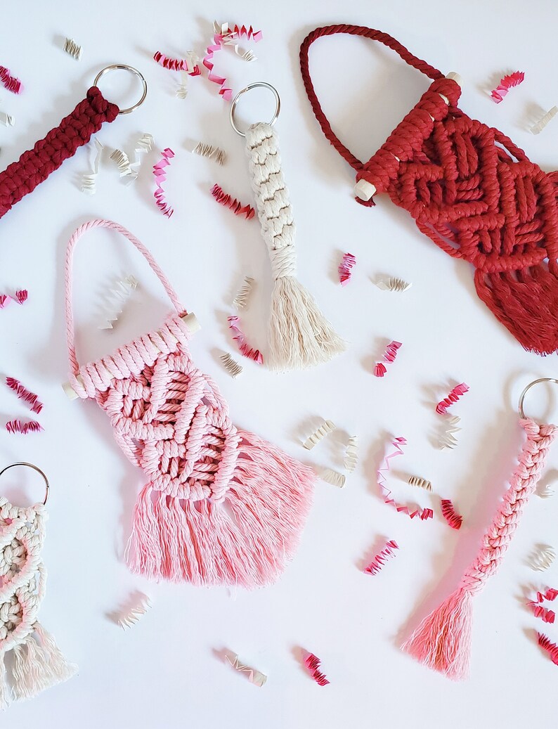 Valentine's Day Gift Set, Mini Macrame Gift Set, Mini Macrame, Macrame ...