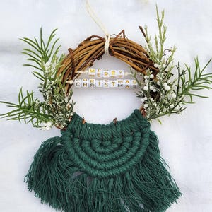 Mini Macrame Christmas Wreath, Custom Ornaments, Macrame Wreath ...