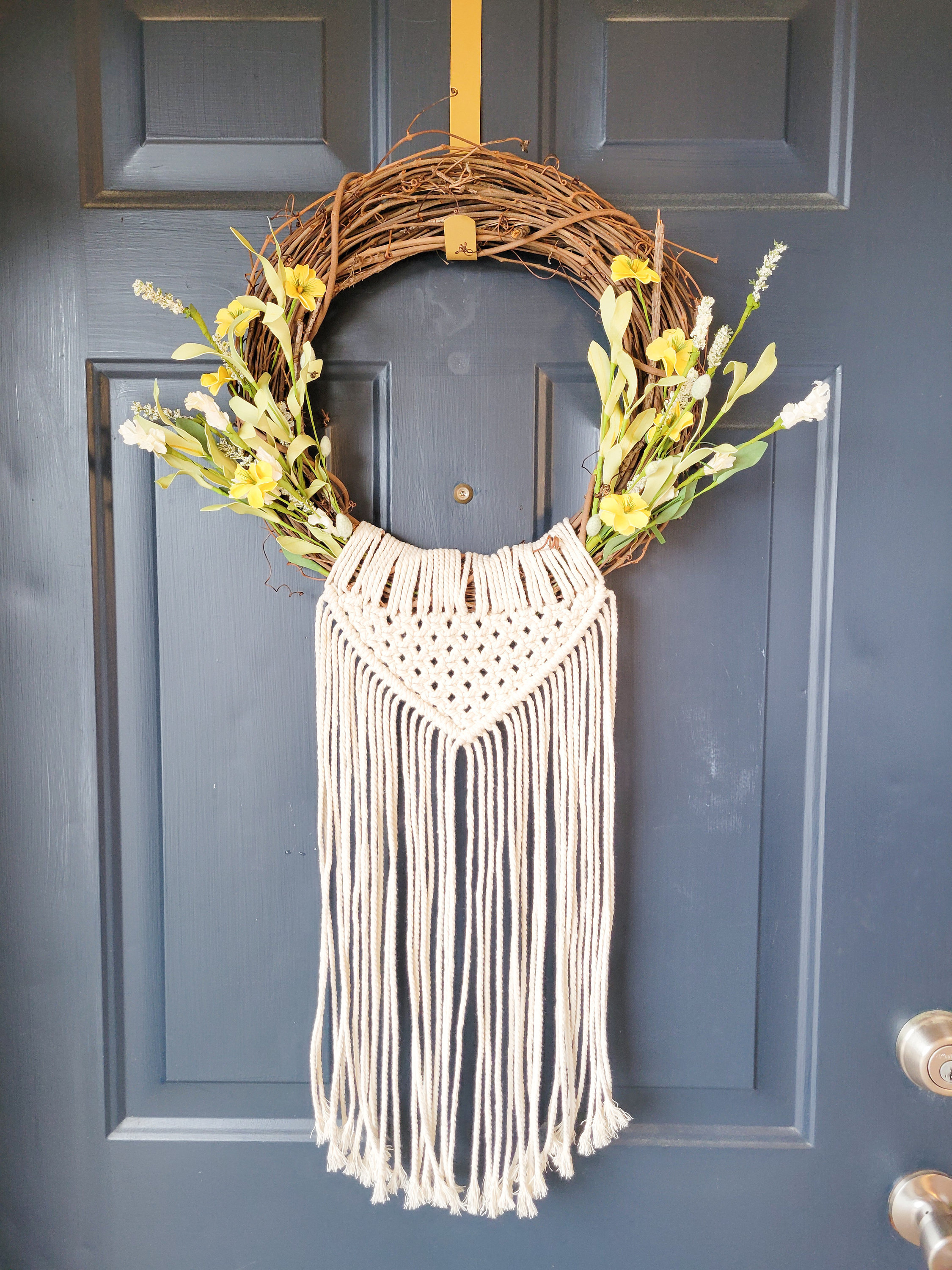 Spring Wreath, Macrame Wreath, Summer Wreath, Floral Wreath, Custom ...