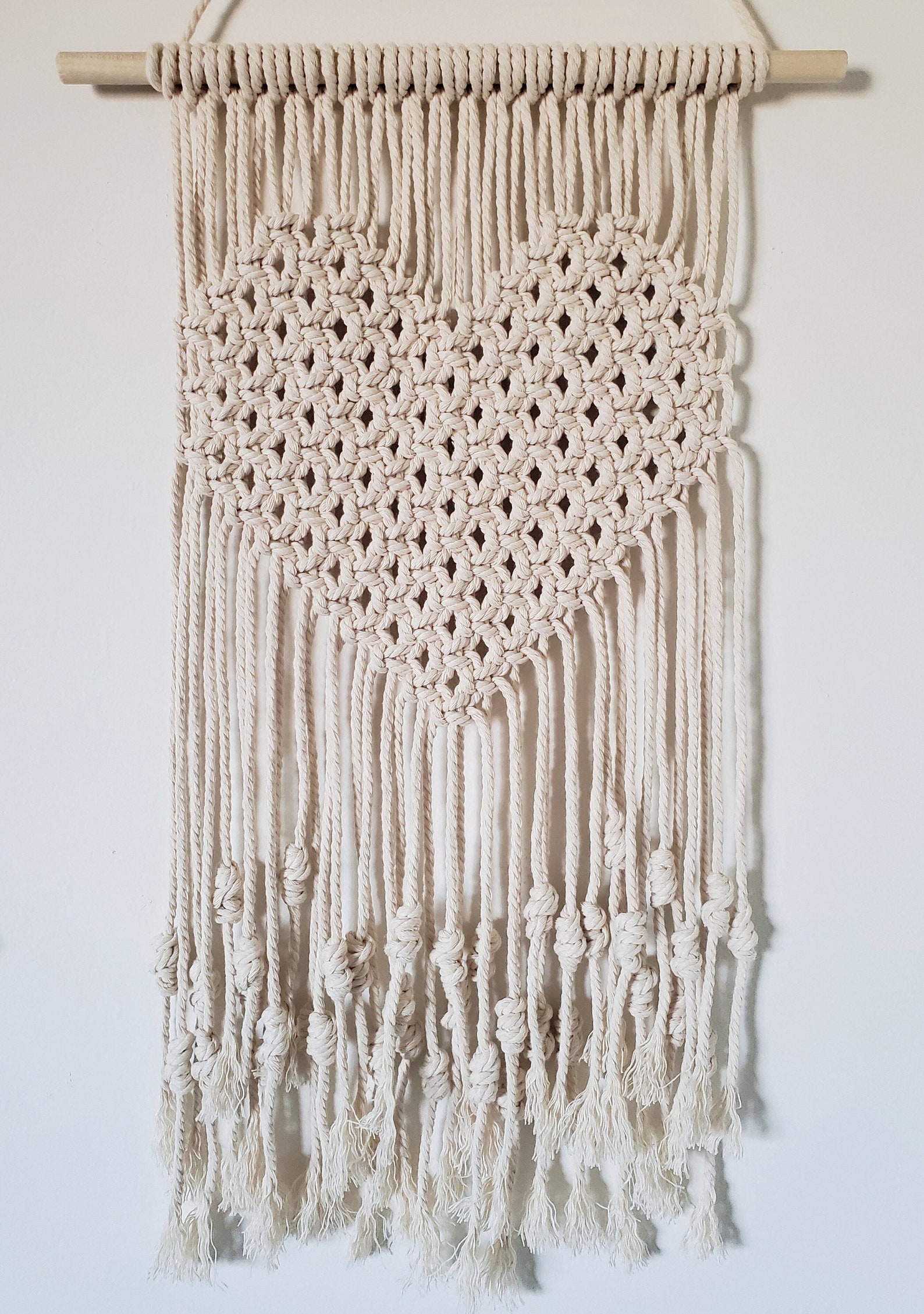 Macrame heart hanging heart macrame wall hanging | Etsy