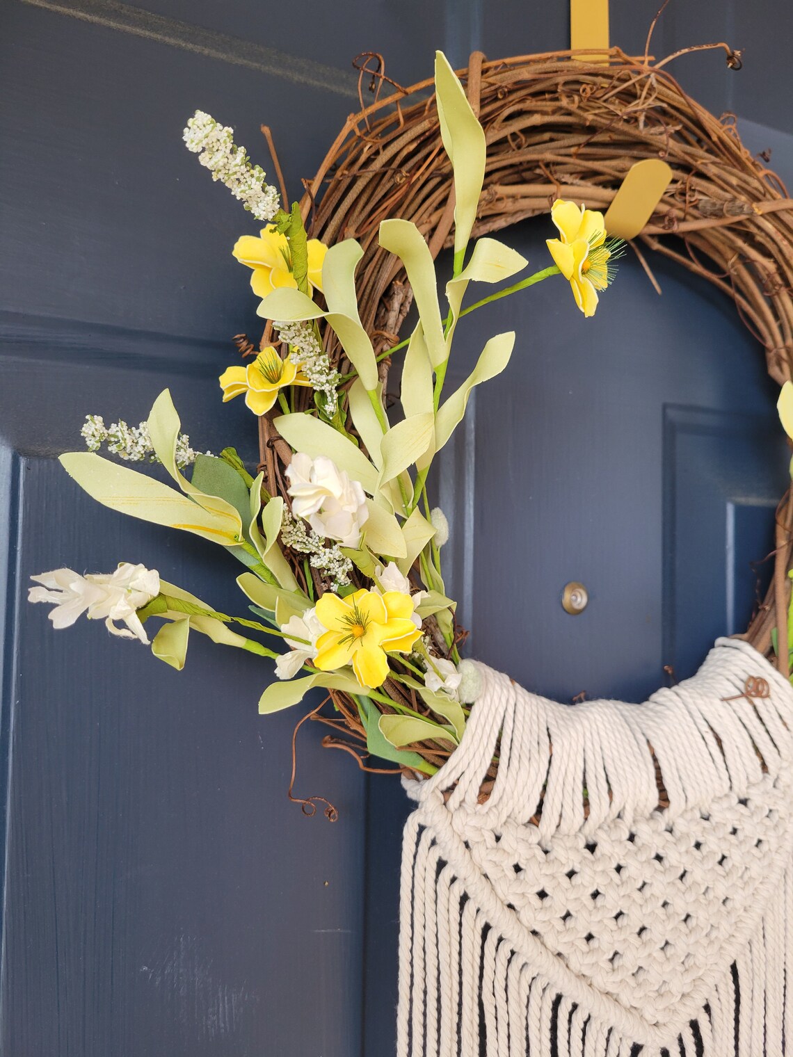 Spring Wreath, Macrame Wreath, Summer Wreath, Floral Wreath, Custom ...