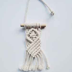 Mini Macrame Wall Hanging, Rear View Mirror Macrame Hanging, Car ...