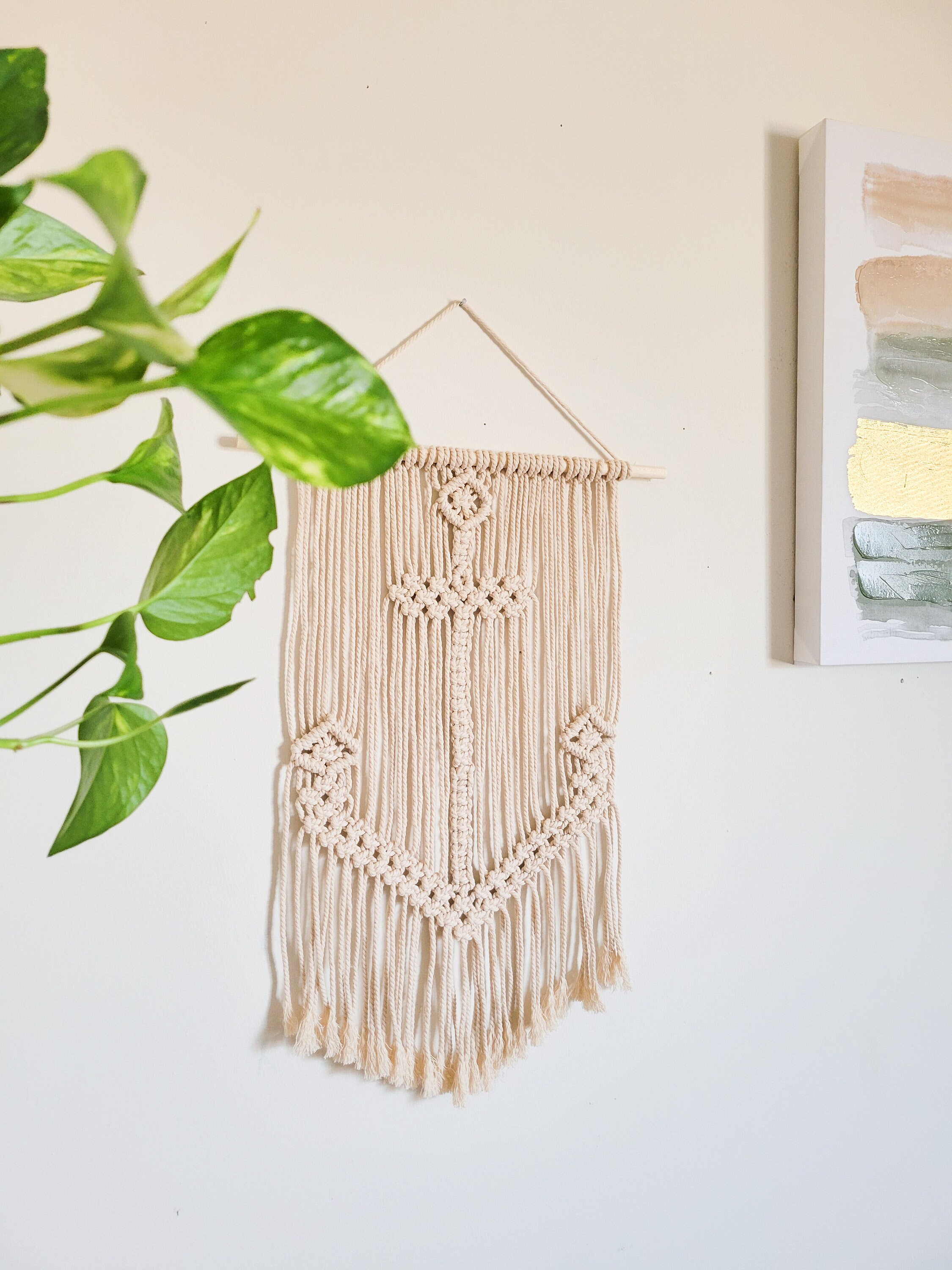 Macrame wall hanging macrame anchor nautical wall decor | Etsy