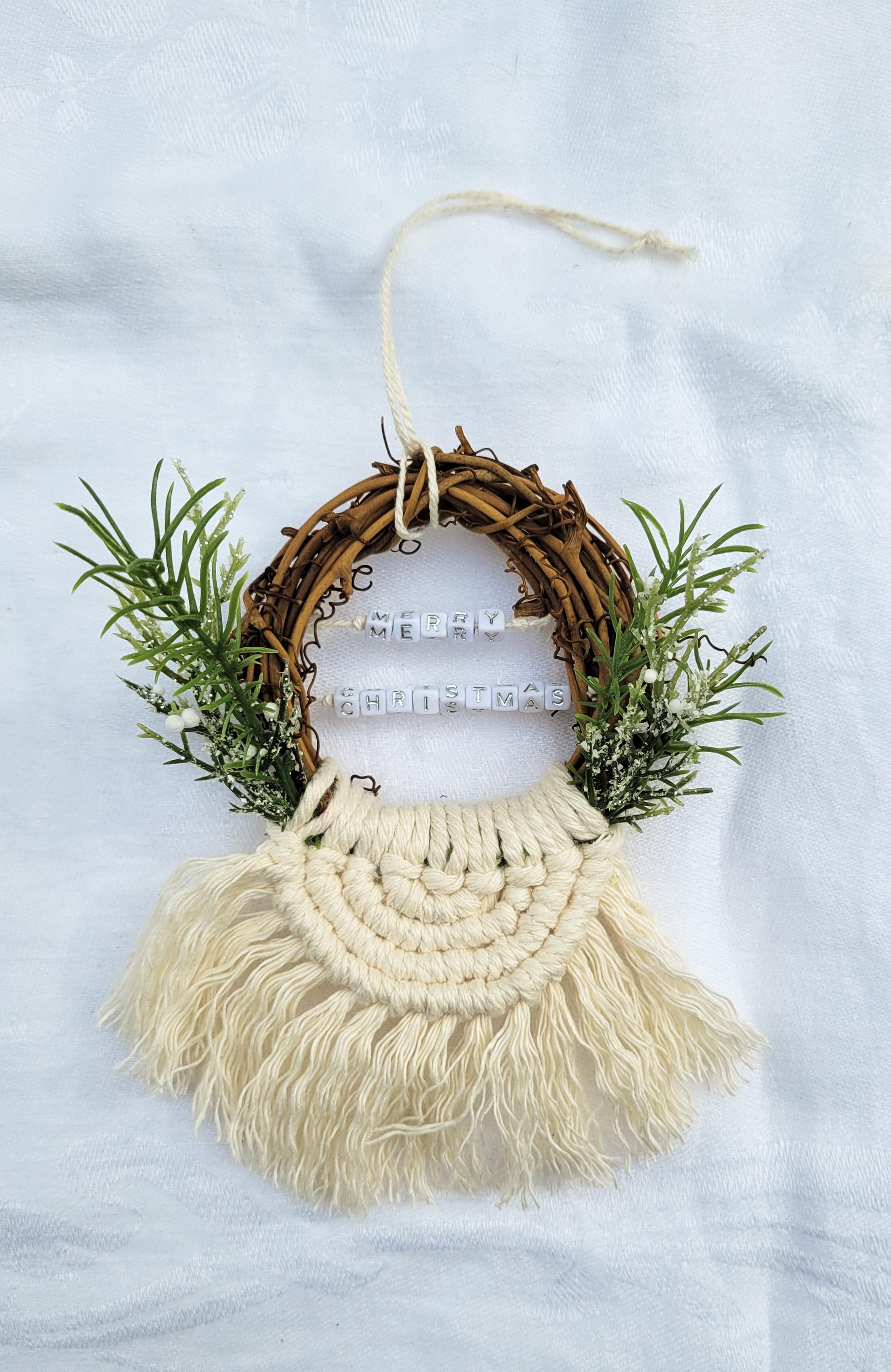 Mini Macrame Christmas Wreath, Custom Ornaments, Macrame Wreath ...