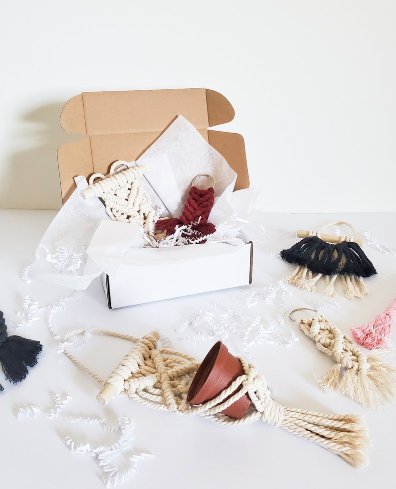 Mini Macrame Gift Set, Macrame Gift Set, Macrame Keychain, Mini Macrame ...