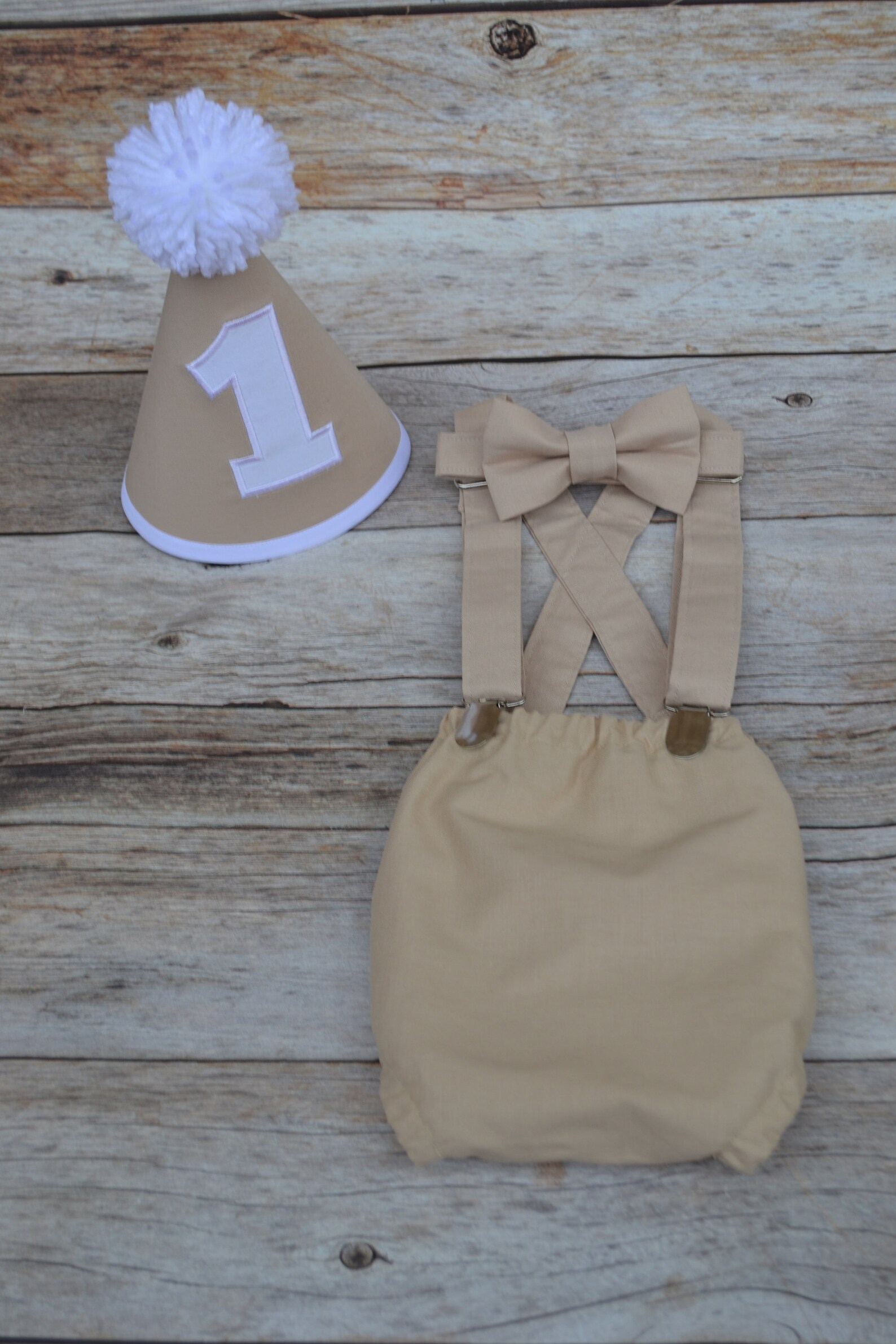 Boy Cake Smash Outfit Tan Boy Cake Smash Milestone Pictures - Etsy