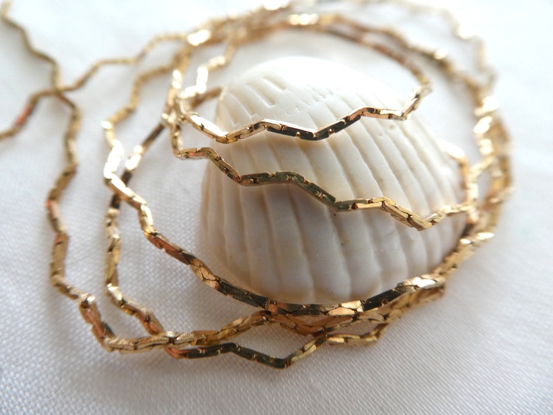 Raw Brass Thin Wavy Chain-0.5mm Bulk Chain-2 Ft-beautiful Brass ...