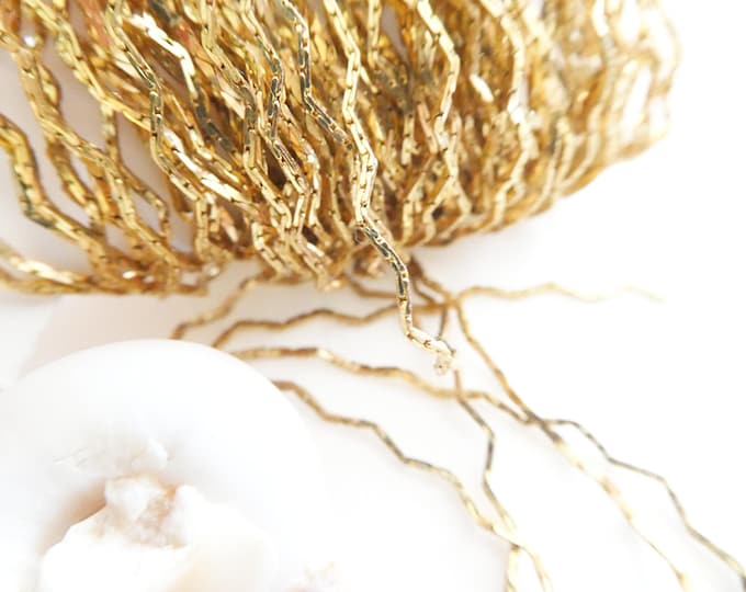 Raw Brass Thin Wavy Chain-0.5mm Bulk Chain-2 Ft-beautiful Brass ...