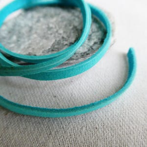 Turquoise Blue 3mm Leather Lace Bulk Cord- Flat Soft Deerskin Leather-1 ...