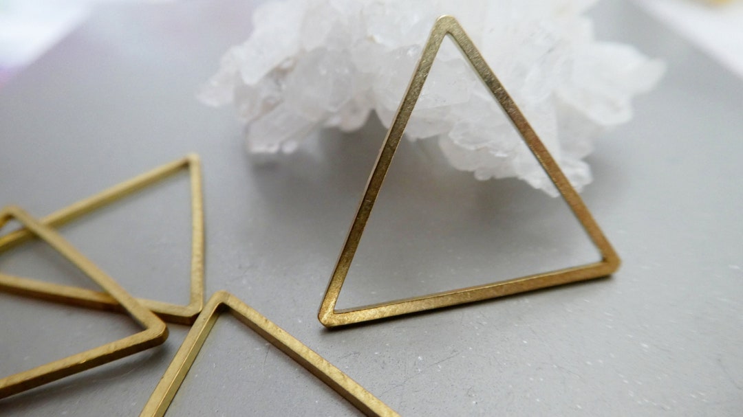 Raw Brass Triangle Link 24mm -10 Pieces Gold Metal Triangles- Jewelry ...