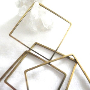 Raw Brass Square Link 30mm Jewelry Making Findings-6 Pcs-metal Square ...
