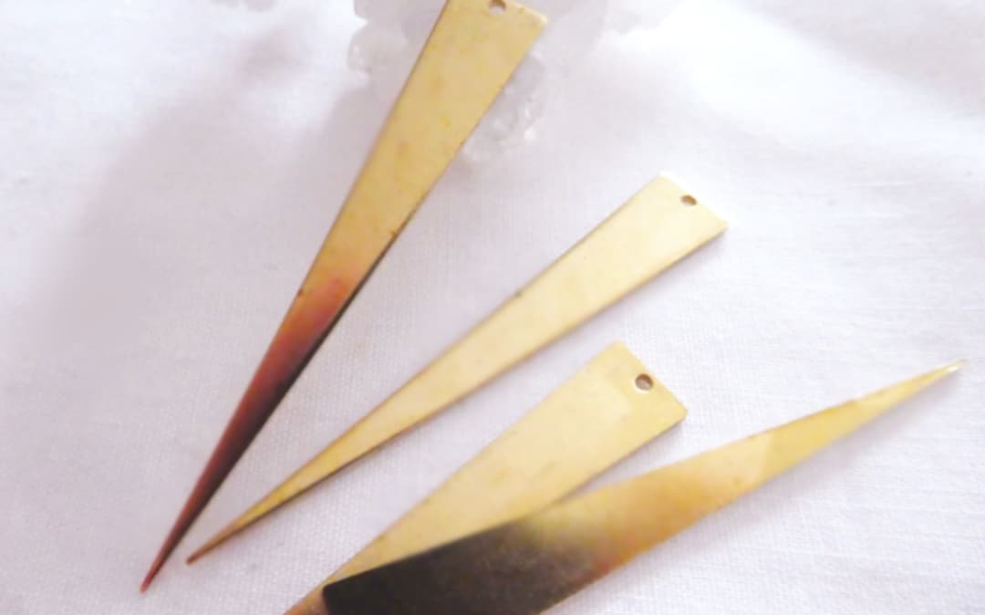 Raw Brass Triangle Spikes-long 51mm 410 Pcs brass Jewelry - Etsy