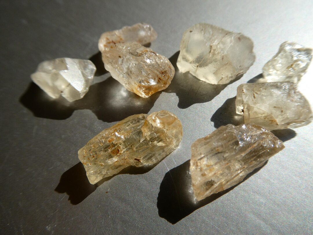 Raw Yellow Scapolite Crystals -7-16mm- Undrilled 8 Pcs-raw Minerals-6g ...