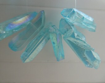 AB Crystal Points Matte Blue Quartz Points Graduated Titanium - Etsy