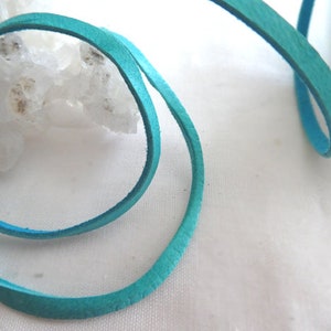 Turquoise Blue 3mm Leather Lace Bulk Cord- Flat Soft Deerskin Leather-1 ...