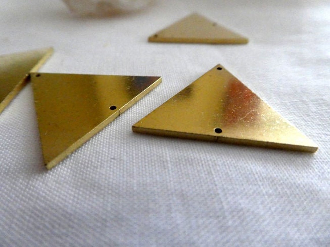 Raw Brass Triangle Connectors-22mm 2 Holes 4 Pieces brass - Etsy