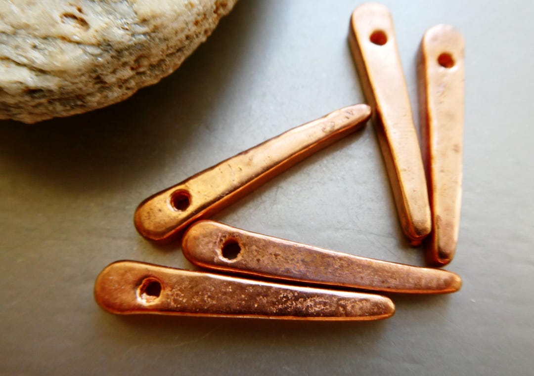 Ceramic Copper Spike Charm- 30mm Coated Spikes Beads- 5 Pcs-pendant ...