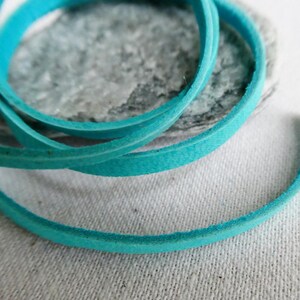 Turquoise Blue Leather Lace Cord- Flat Soft 3mm Deerskin Leather-1 Yd ...