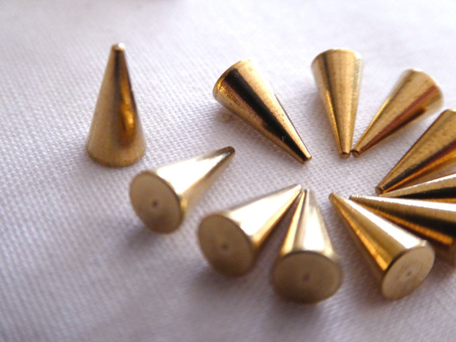 Raw Brass Conical Spikes-8x4mm-26 Pieces Glue on | Etsy