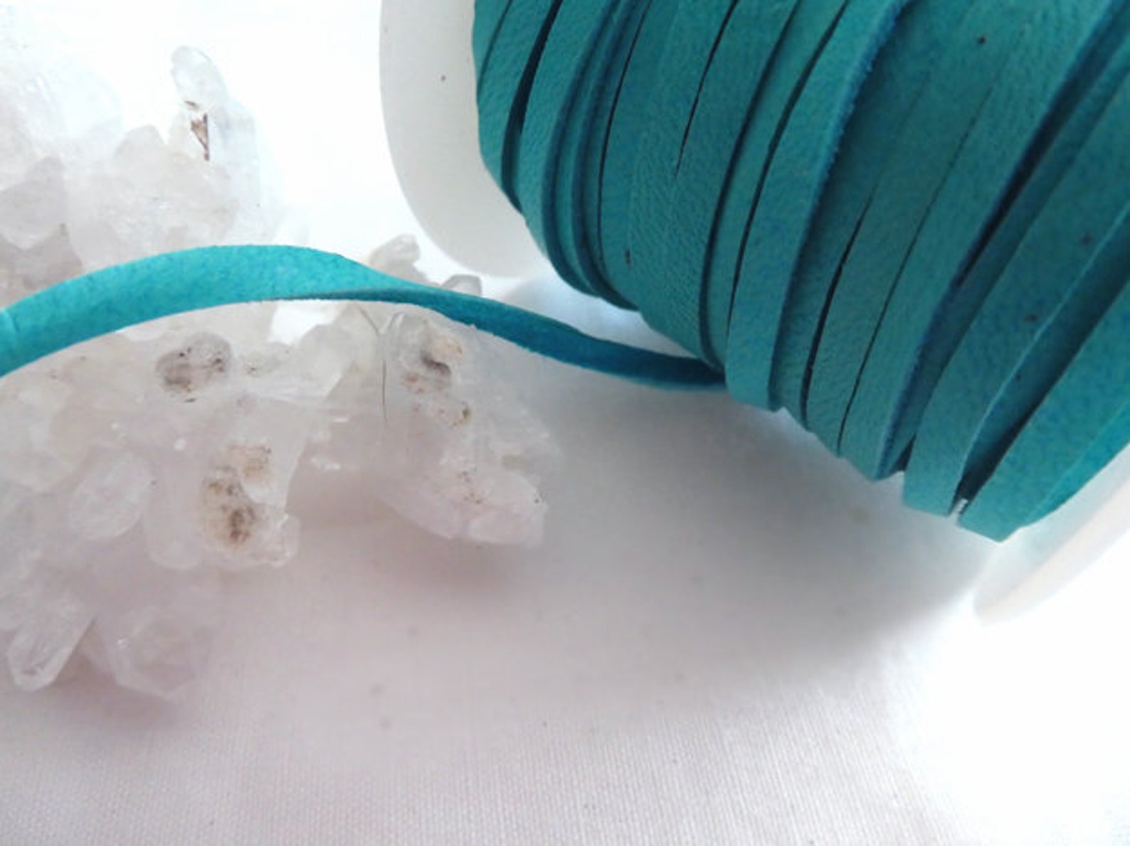 Turquoise Blue 3mm Leather Lace Bulk Cord- Flat Soft Deerskin Leather-1 ...