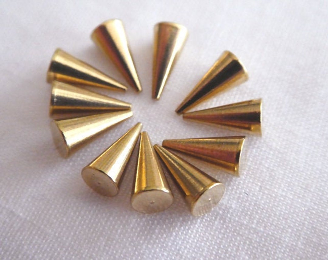 Raw Brass Conical Spikes-8x4mm-26 Pieces Glue on - Etsy