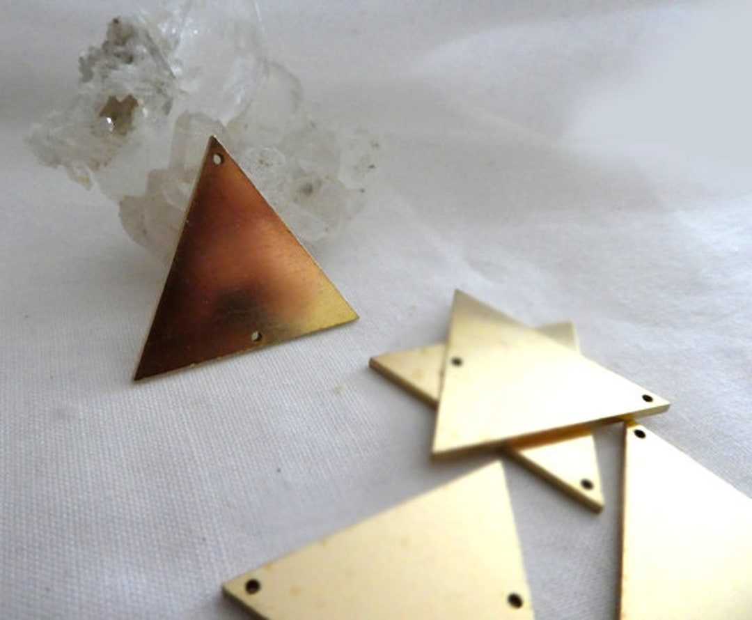 Raw Brass Triangle Connectors-22mm 2 Holes 4 Pieces brass Jewelry ...