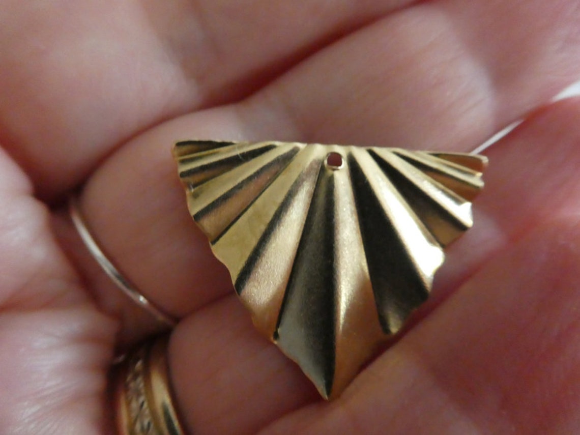 Triangle Brass Wave Link-raw Brass Folded Triangle - Etsy