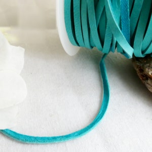 Turquoise Blue Leather Lace Cord- Flat Soft 3mm Deerskin Leather-1 Yd ...