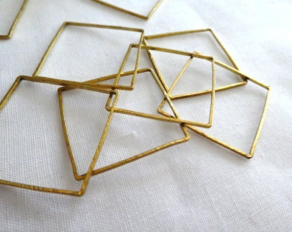 Raw Brass Square Link 30mm Jewelry Making Findings-6 - Etsy