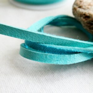 Turquoise Blue 3mm Leather Lace Bulk Cord- Flat Soft Deerskin Leather-1 ...