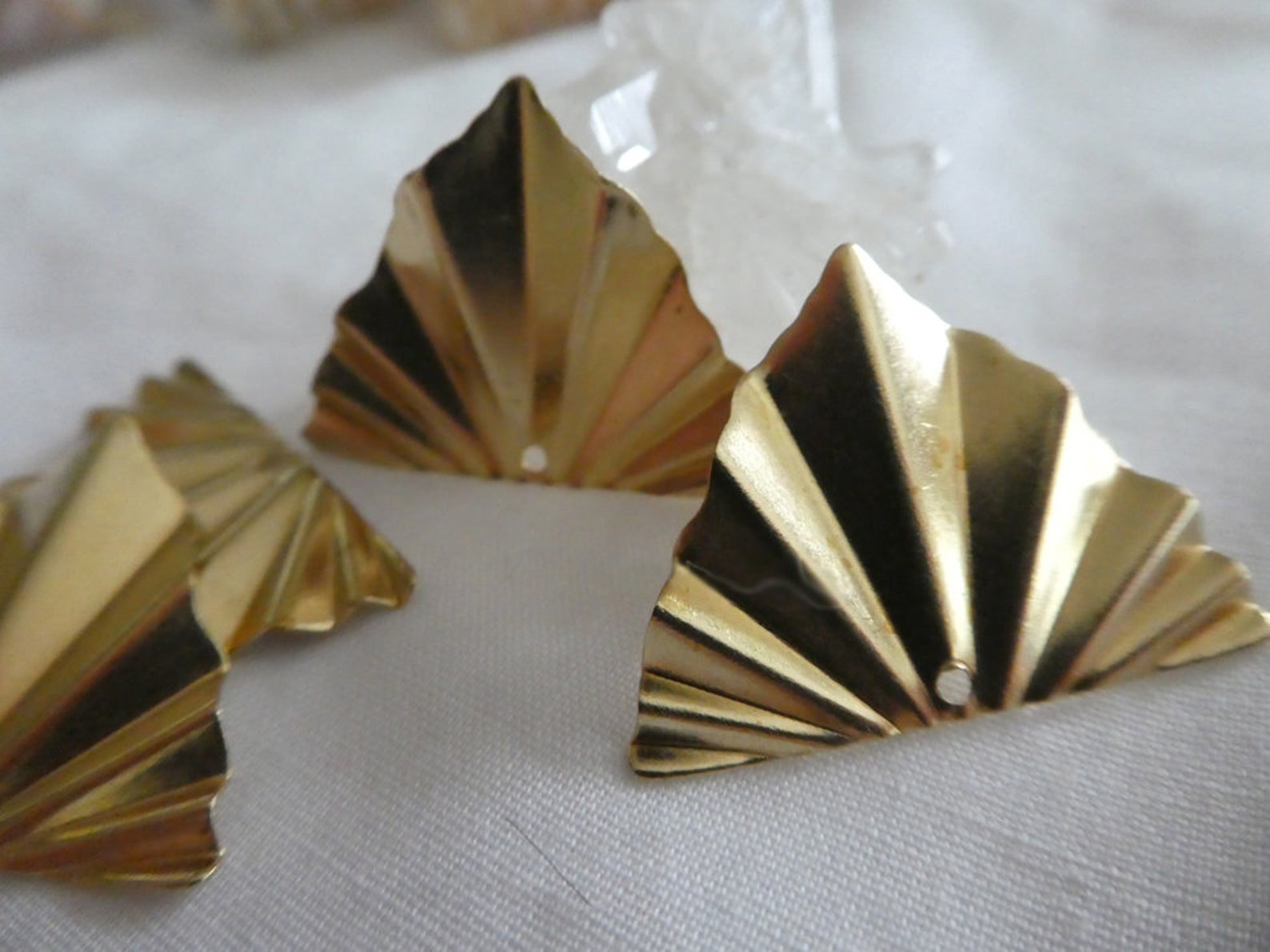 Triangle Brass Wave Link-raw Brass Folded Triangle - Etsy
