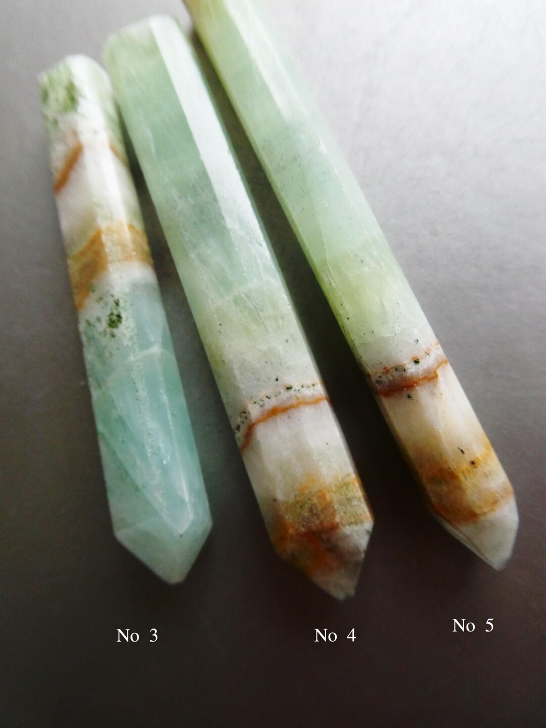 Green Brown Calcite Point-51-65mm-1 Large Stick Bead-spike Natural ...